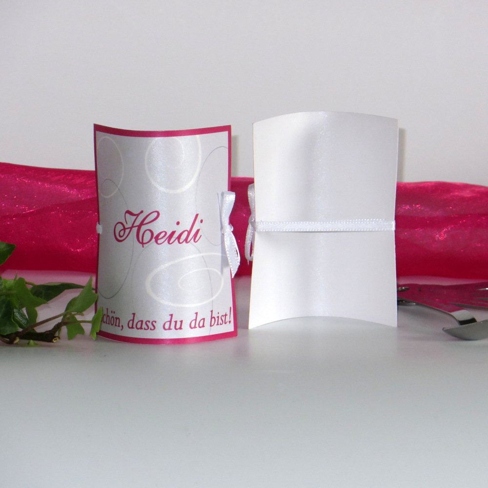 Tischkarte "Ja-Wort" pink - kartencrew.de