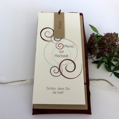 Menü- und Tischkarte "Kringel" rot - kartencrew.de